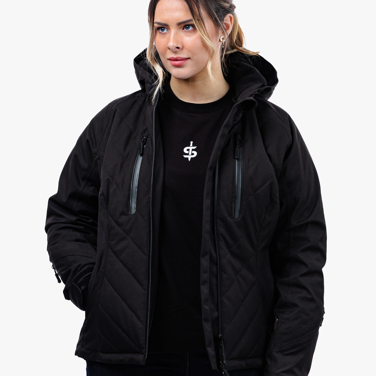Bella Black Quilted Ladies Motorcycle Jacket – 5-Piece CE Armour ...