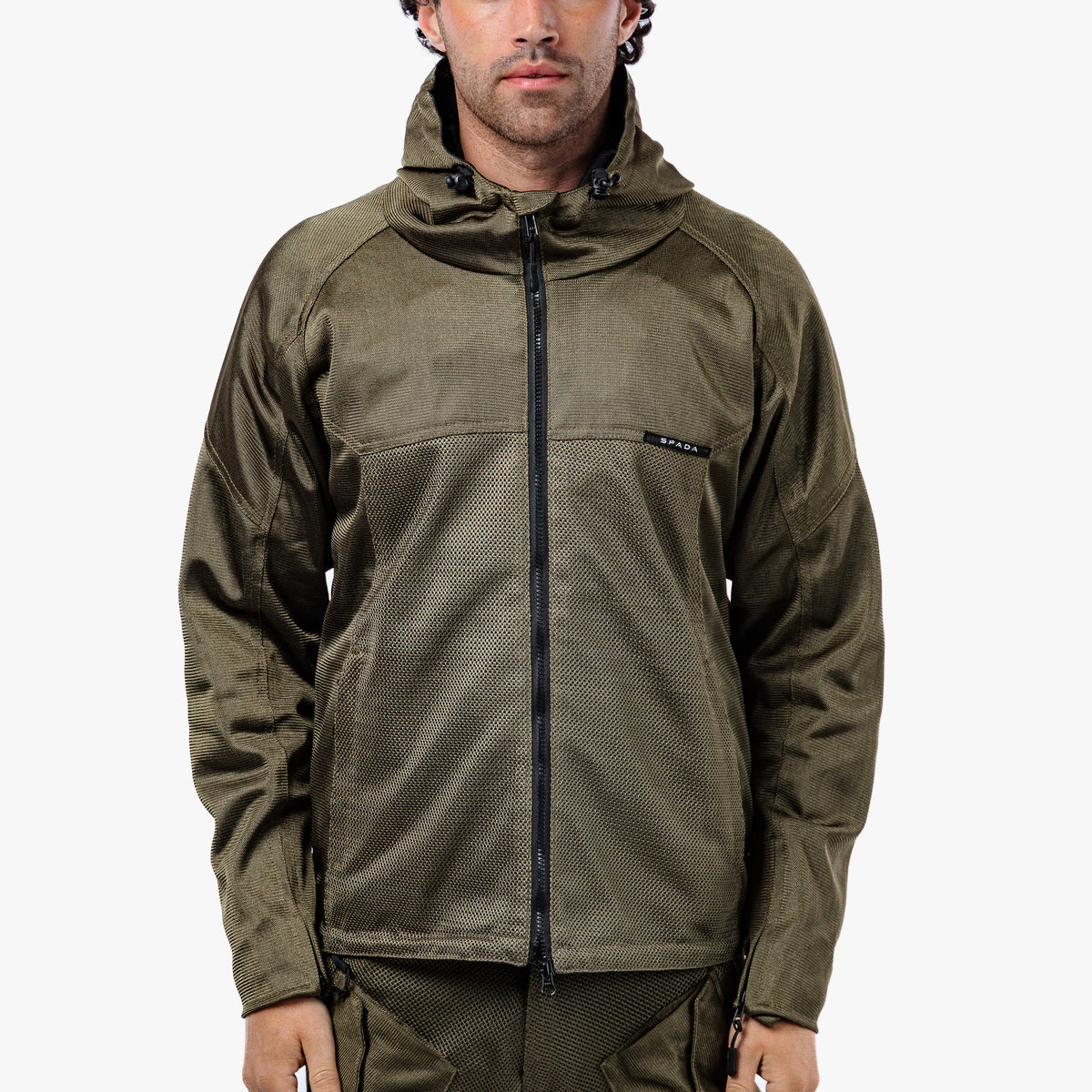Hooded Air Olive Green Motorcycle Jacket – CE AA Ventilated Armour ...
