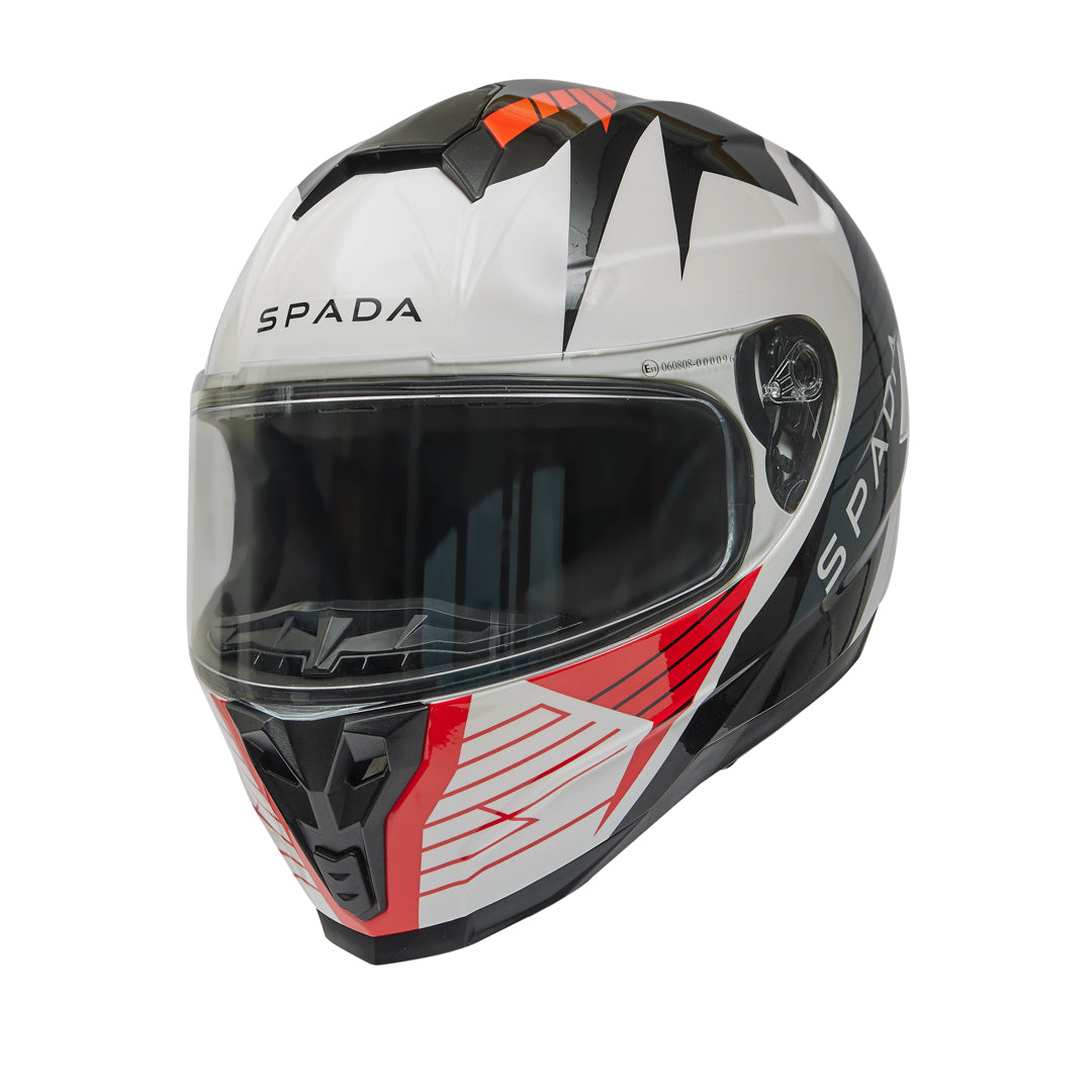 Raiden 2 Thunder Black & White & Red Full Face Motorcycle Helmet ...