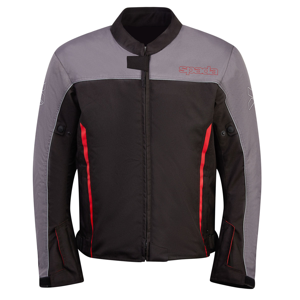 Spada Pace Black, Grey & Red Breathable Zip Up Motorcycle Jacket ...