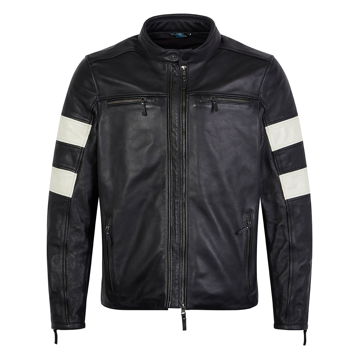Hanzo Black & Ivory Leather Motorcycle Jacket – Spada Clothing